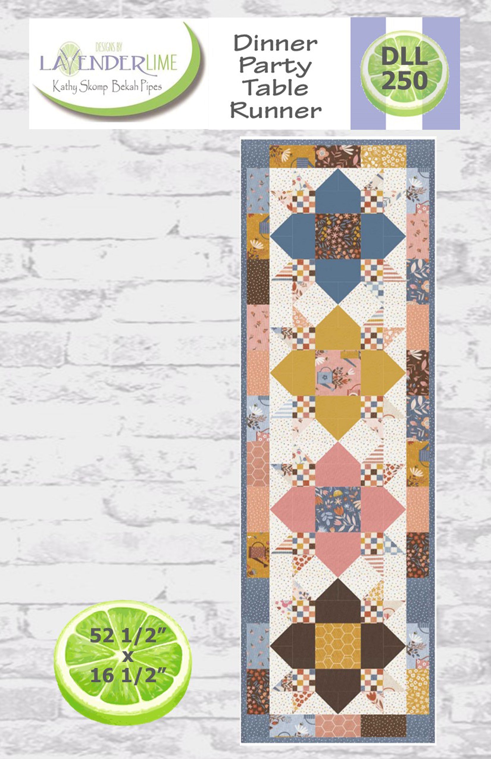 BK- Dinner Party Table Runner – Lavender Lime Quilts